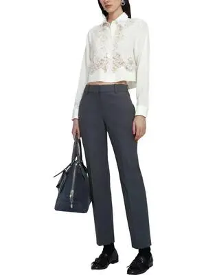 Ermanno Scervino Lace-embellished Silk Shirt - Neutrals