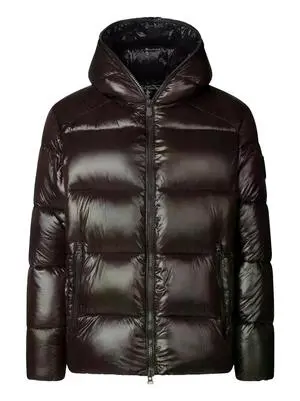 SAVE THE DUCK Hooded Quilted Jacket - Brown