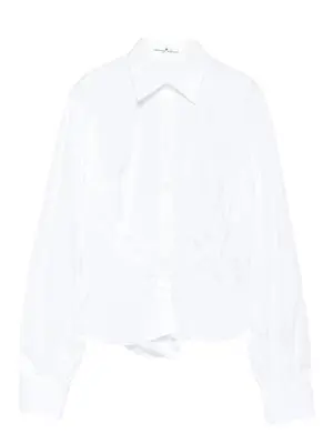 Ermanno Scervino Ruched-panel Collared Shirt - White