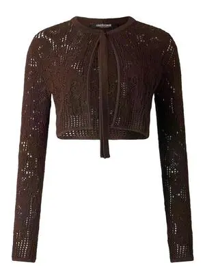 Roberto Cavalli Crochet Tie-front Cardigan - Brown