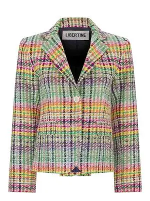 Libertine Checked Single-breasted Blazer - Green