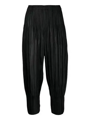 Issey Miyake Pleated-panel Trousers - Black