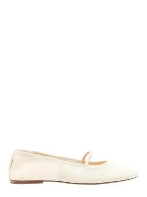 A.p.c. Swan Leather Pointed-toe Flats - Neutrals