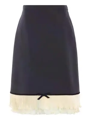 Valentino Garavani Pleated-trim Bow Skirt - Black