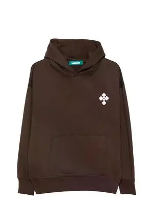 BARROW Cross-logo Print Hoodie - Brown