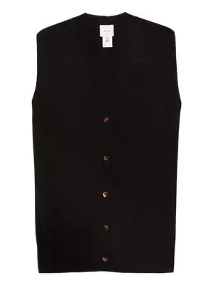 ALYSI Button-front Vest - Brown