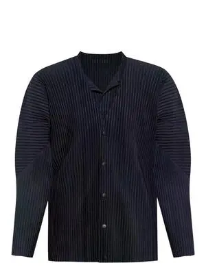 Issey Miyake Pleated Button-fastening Cardigan - Blue