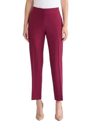 KASPER Classic Fit Slim Leg Trousers - Shiraz