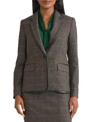 KASPER Windowpane Plaid Jacket - Black Multi