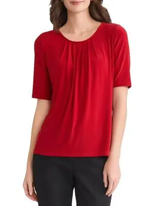 KASPER Box Pleat Top Fire Red