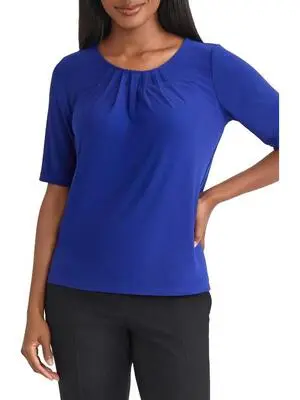 KASPER Box Pleat Top Royal Signature