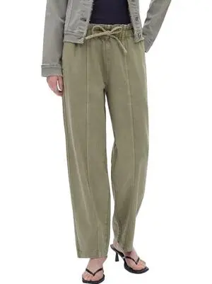 BAYEAS Paperbag High-waist Tapered Jeans - Sage