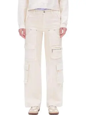 BAYEAS Paneled Wide Leg Cargo Jeans