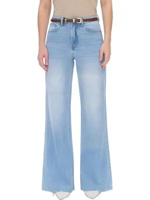 BAYEAS High-waist Wide-leg Jeans - Light Blue