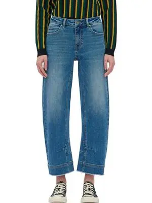 BAYEAS Mid Rise Ankle Barrel Leg Jeans