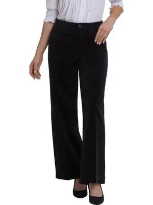 NYDJ Teresa Wide Leg Corduroy Pants - Black