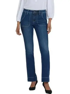 NYDJ Barbara Bootcut Jeans With Patch Pockets