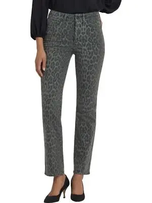 NYDJ Marilyn Straight Leg Ankle Jeans - Vine Leaf Leopard