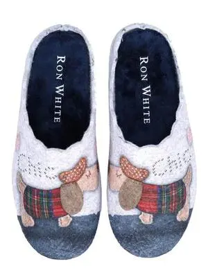 Ron White Lupin Wool Felt Slipper Denim