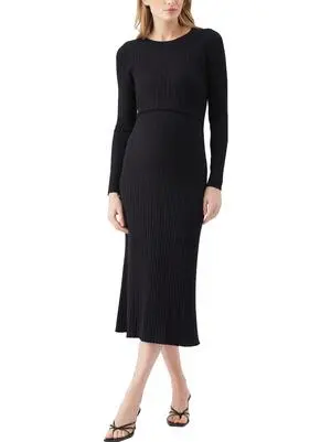 RIPE MATERNITY Eden Knit Nursing Dress - Black