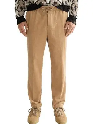 Scotch & Soda Fave Loose Tapered Cotton Corduroy Joggers - Tannin