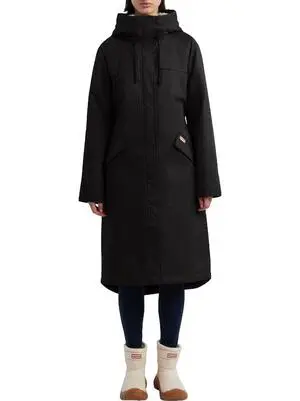 Hunter Jane Hooded Water Repellent Coat Black