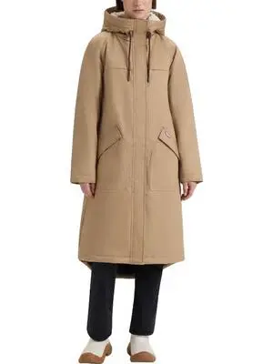 Hunter Jane Hooded Water Repellent Coat British Tan