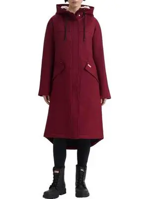 Hunter Jane Hooded Water Repellent Coat Cranberry