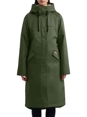 Hunter Jane Hooded Water Repellent Coat Hunter Green