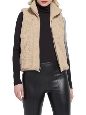 Lyssé Petra Reversible Puffer Vest - Blonde Wood