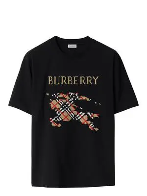 Burberry Check Ekd-print T-shirt - Black
