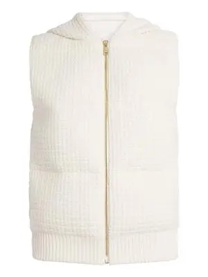 Fabiana Filippi Wool-silk-cashmere-blend Hooded Gilet - White