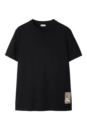 Burberry Check Label T-shirt - Black