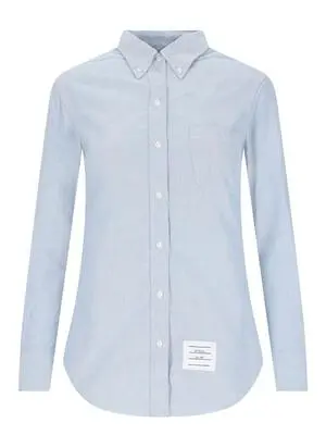 Thom Browne Cotton Button-down Shirt - Clear Blue