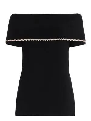 BY MALENE BIRGER Hetha Off-the-shoulder Knit Top - Black