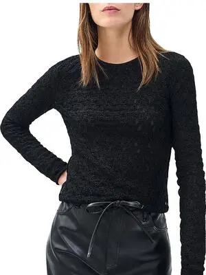 Rag & Bone Ellie Lace Long Sleeve Tee - Black