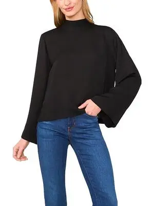 Ted Baker London Mock Neck Wide Sleeve Top - Rich Black