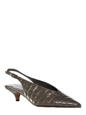 Aqua Gabby Pointed Toe Slingback Pumps Natural Snake