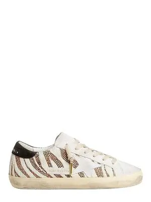 GOLDEN GOOSE Super Star Embellished Sneakers - Ice/black/brown