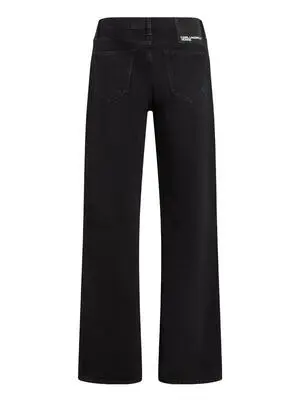 Karl Lagerfeld Mid-rise Straight-leg Jeans - Black