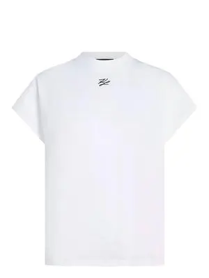 Karl Lagerfeld Autograph-embroidered Short-sleeve T-shirt - White