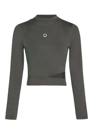 Karl Lagerfeld High-neck Cut-out Top - Grey