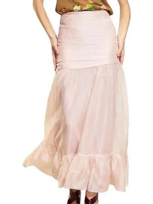 Cynthia Rowley Serafina Silk Skirt - Ballet Pink