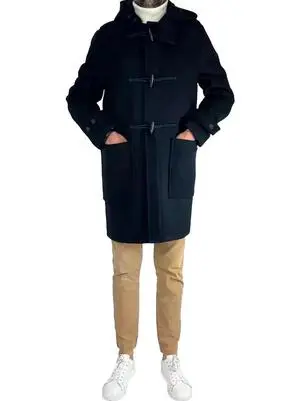 MANUEL RITZ Hooded Toggle Coat - Blue