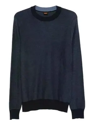 BOSS Crew-neck Long Sleeve Sweater - Blue