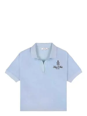 SPORTY & RICH Logo-embroidered Polo Shirt - Blue
