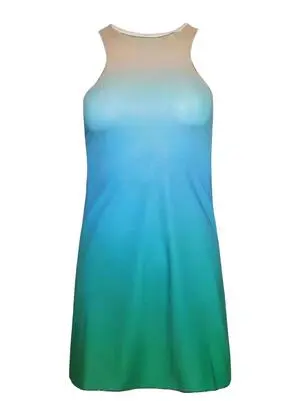Oseree Dégradé Halterneck Dress - Blue