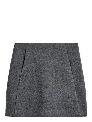 Cos Boiled Merino Wool Mini Skirt - Gray