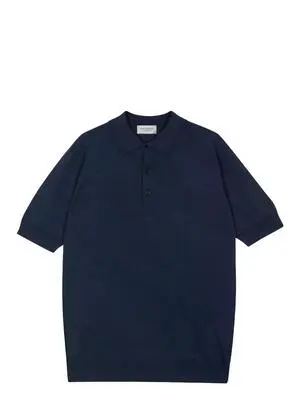 John Smedley Short-sleeved Merino-wool Polo Shirt - Blue