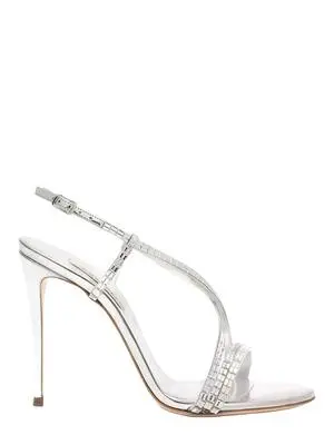 Casadei 100mm Julia Crystal-embellished Sandals - Grey
